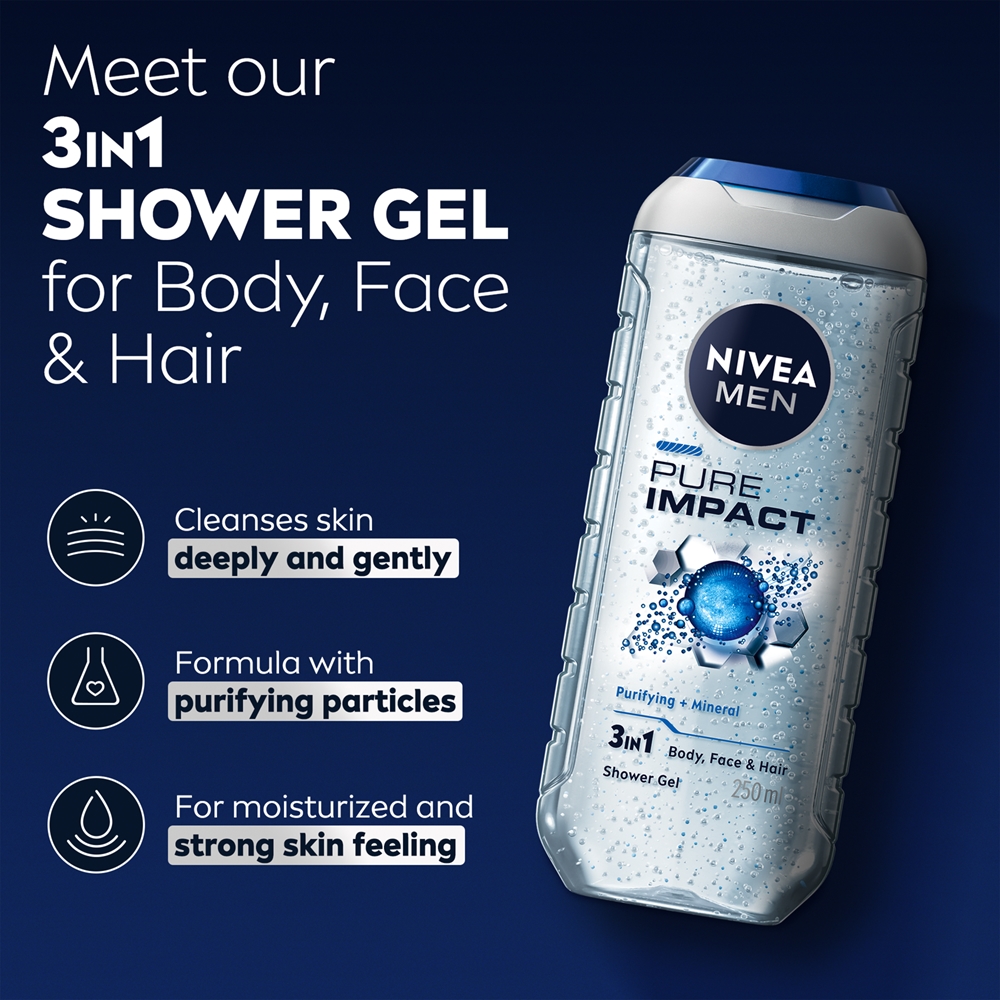 NIVEA MEN Pure Impact Shower Gel for men | notino.ie