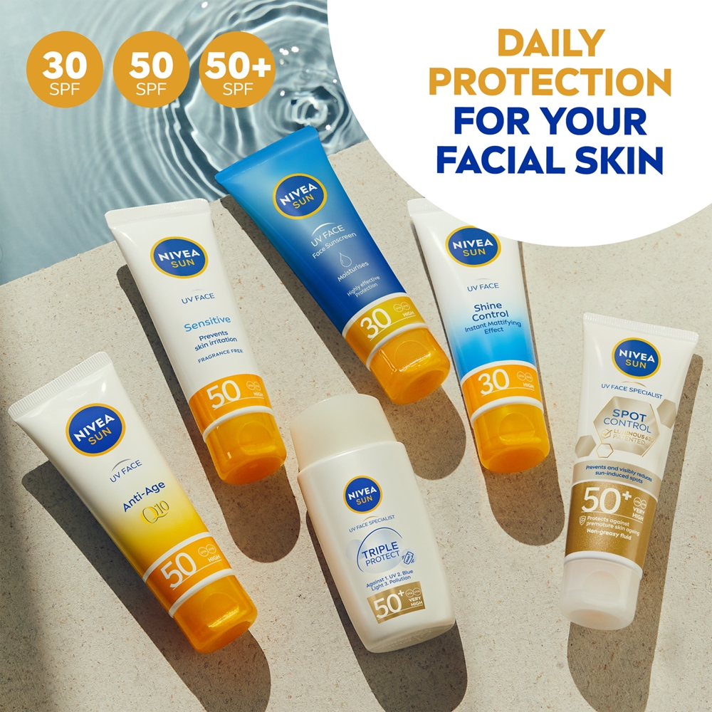 NIVEA SUN хидратиращ крем за лице за тен | notino.bg