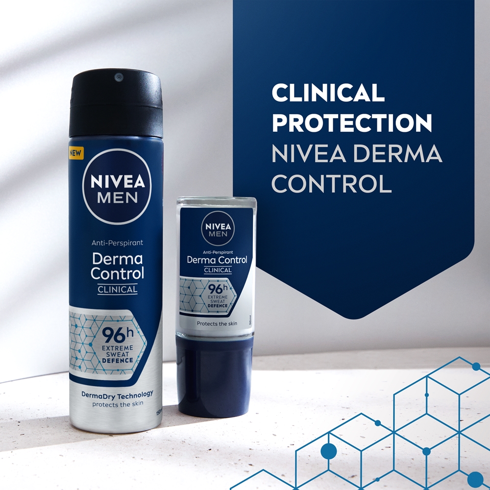NIVEA MEN Derma Dry Control Roll-On Antiperspirant for men | notino.ie