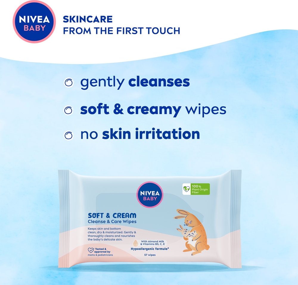 NIVEA BABY Soft & Cream Baby Gentle Wet Wipes | notino.ie