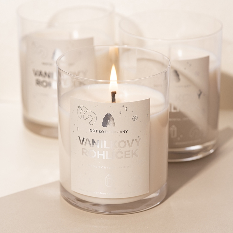 Not So Funny Any Crystal Candle Vanilkový rohlíček candle with crystal ...
