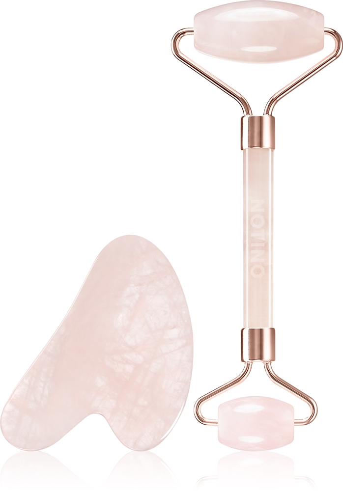 Notino Skincare Tools Rose Quartz Massage Roller and Gua Sha masažinis ...