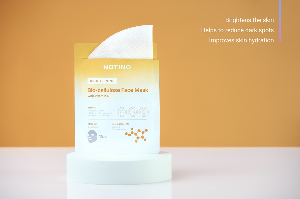 Notino Brightening Bio-Cellulose Face Mask with Vitamin C rozjasňující ...