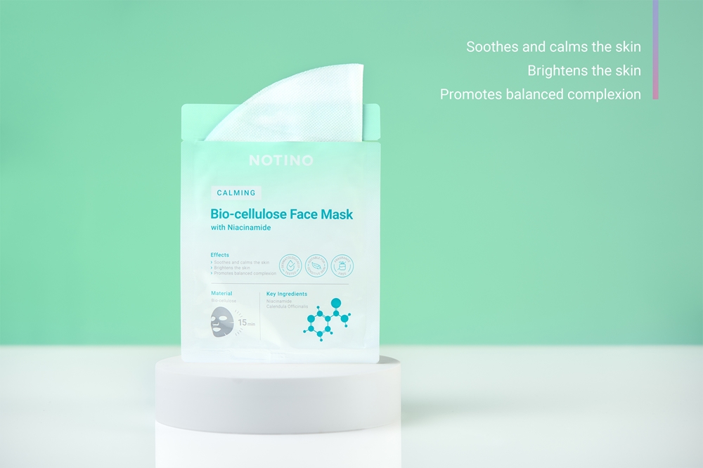 Notino Calming Bio-Cellulose Face Mask with Niacinamide sheet mask set ...