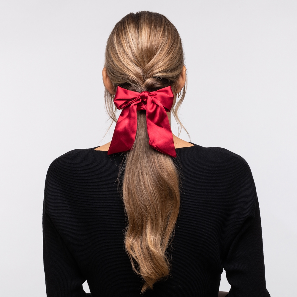 Notino Grace Collection Satin bow scrunchie elastico per capelli ...