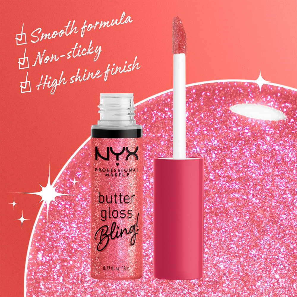 NYX Professional Makeup Butter Gloss Bling lip gloss glittering ...