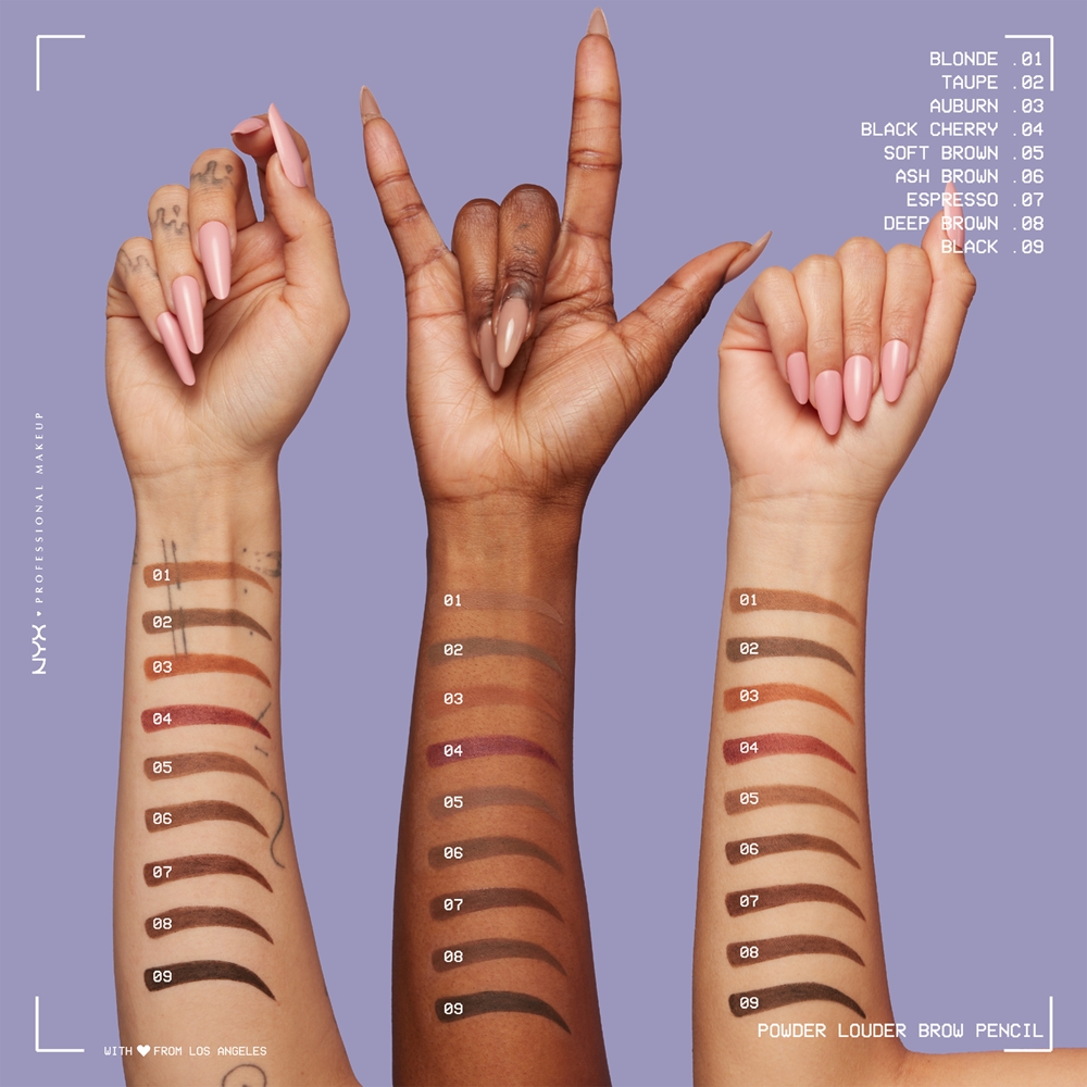 NYX Professional Makeup Powder Louder eyebrow pencil with brush ...