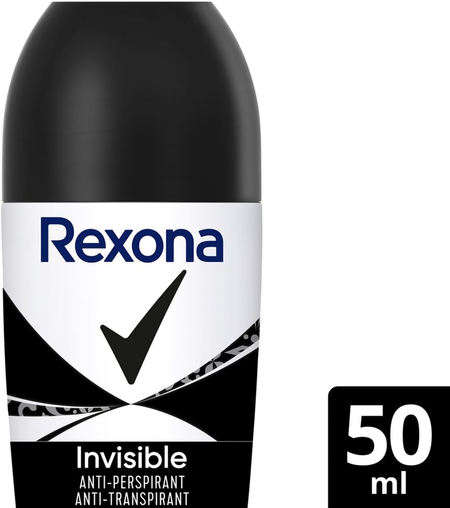 Rexona Invisible on Black + White Clothes Roll-On Antiperspirant 48h ...