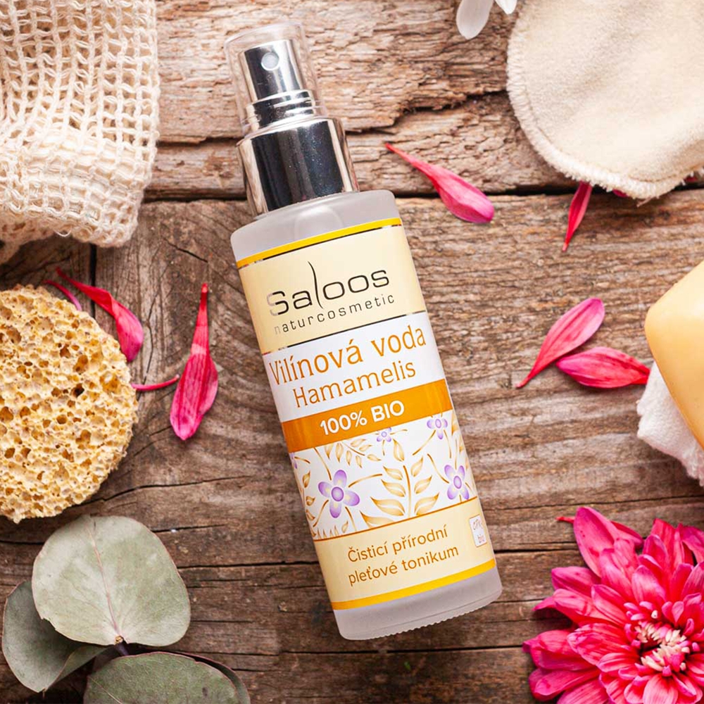 Saloos Floral Water Witch Hazel 100% Bio lotion tonique nettoyante apaisante pour peaux grasses ...