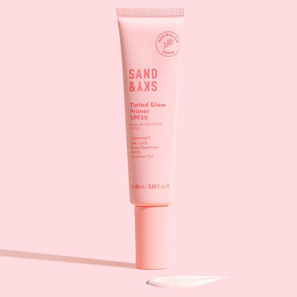 Sand & Sky Tinted Glow Primer SPF 30 protective tinted facial fluid SPF ...