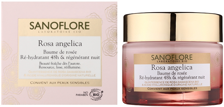 Sanoflore Rosa Angelica Hydrating Night Cream with Regenerative Effect ...