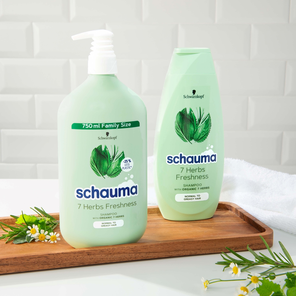 Schwarzkopf Schauma 7 Herbs shampoing aux herbes pour cheveux normaux à ...