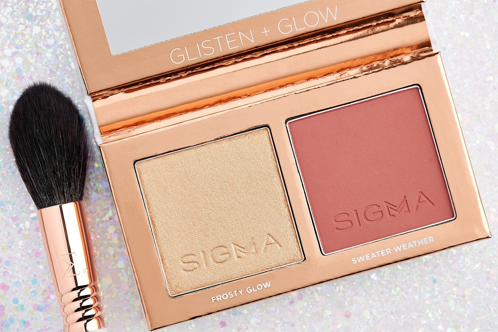 Sigma Beauty Glisten + Glow Cheek Duo Blush with Illuminator with brush ...