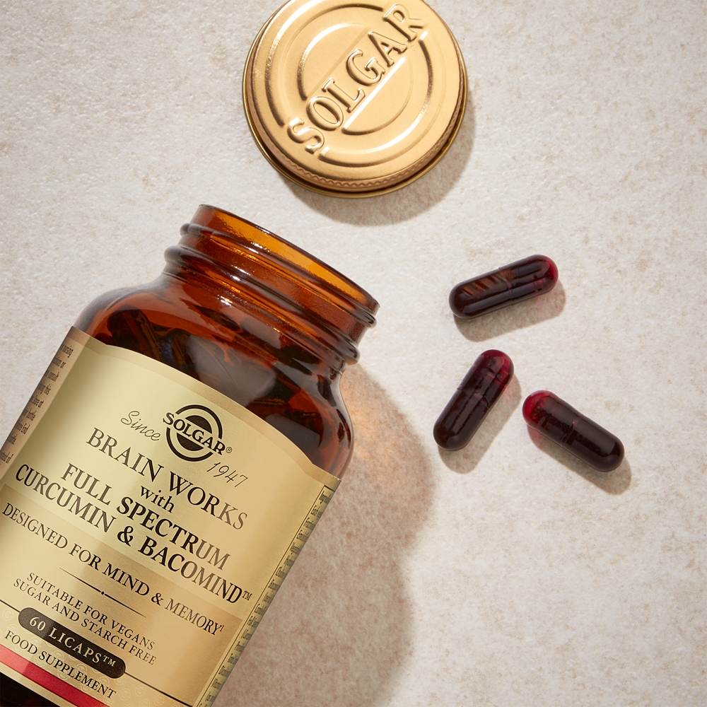 Solgar Brain Works With Full Spectrum Curcumin & Bacomind | notino.pl