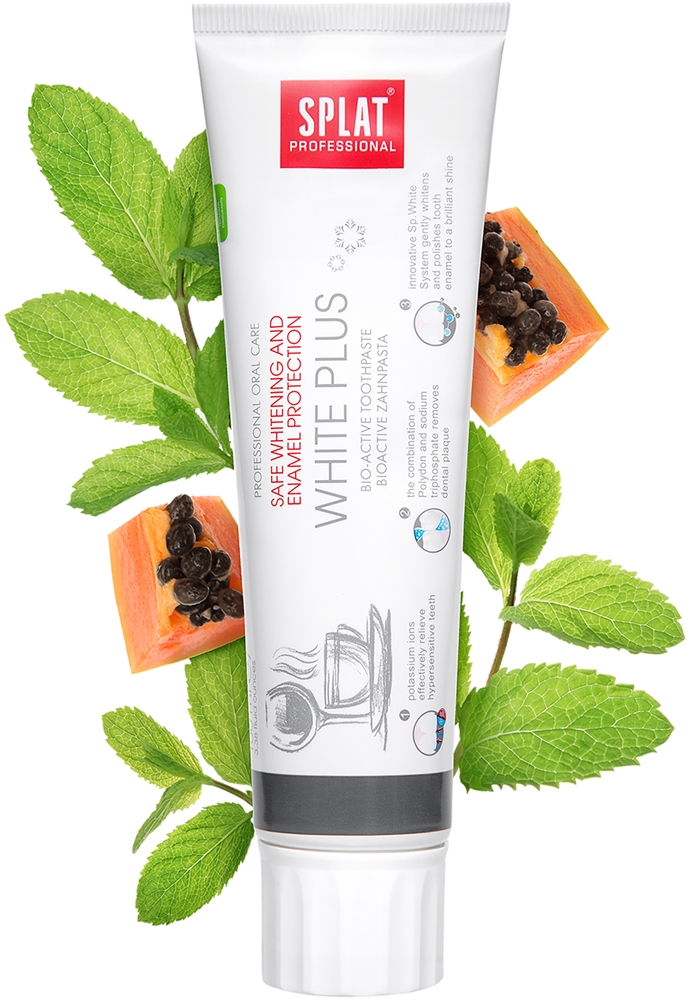 Splat Professional White Plus bioactive toothpaste for gentle teeth ...