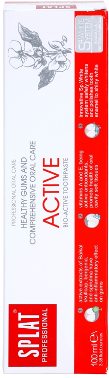 Splat Professional Active Bio-Active Toothpaste for healthy gums and ...