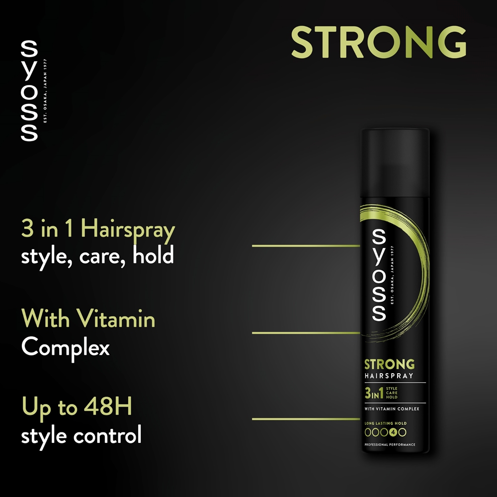 Syoss Strong Hold Hairspray stark fixierender Haarlack 3 in1 | notino.at
