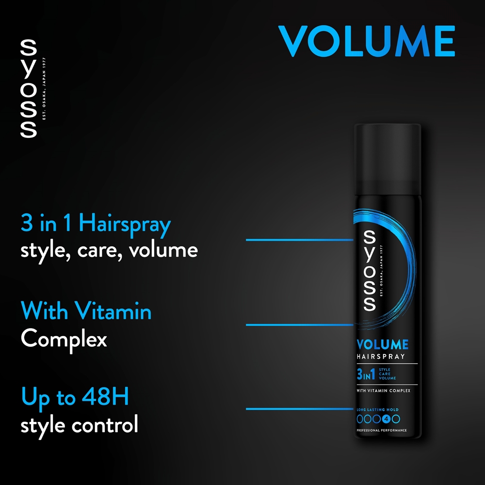 Syoss Volume Hairspray лак за коса със силна фиксация 48 часа | notino.bg