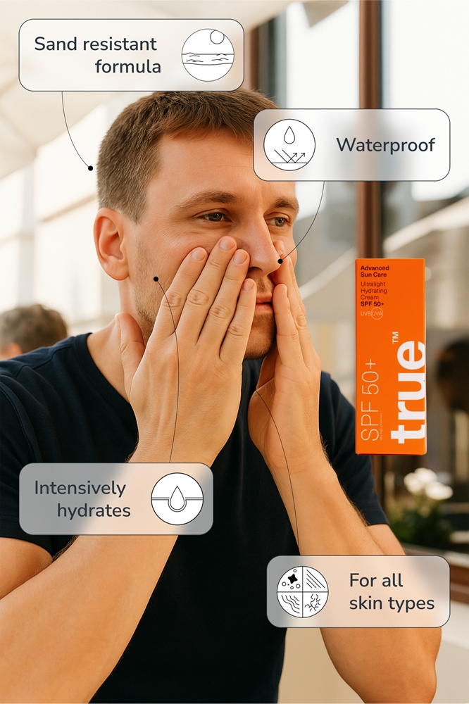 true men skin care Sun Care Ultralight Hydrating Cream SPF 50+ Light ...