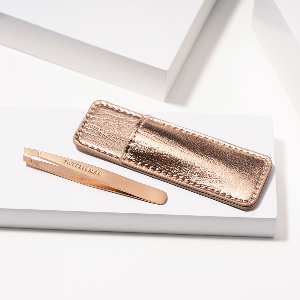 Tweezerman Mini Slant Rose Gold Pincet met Schuine Punten Mini | notino.nl