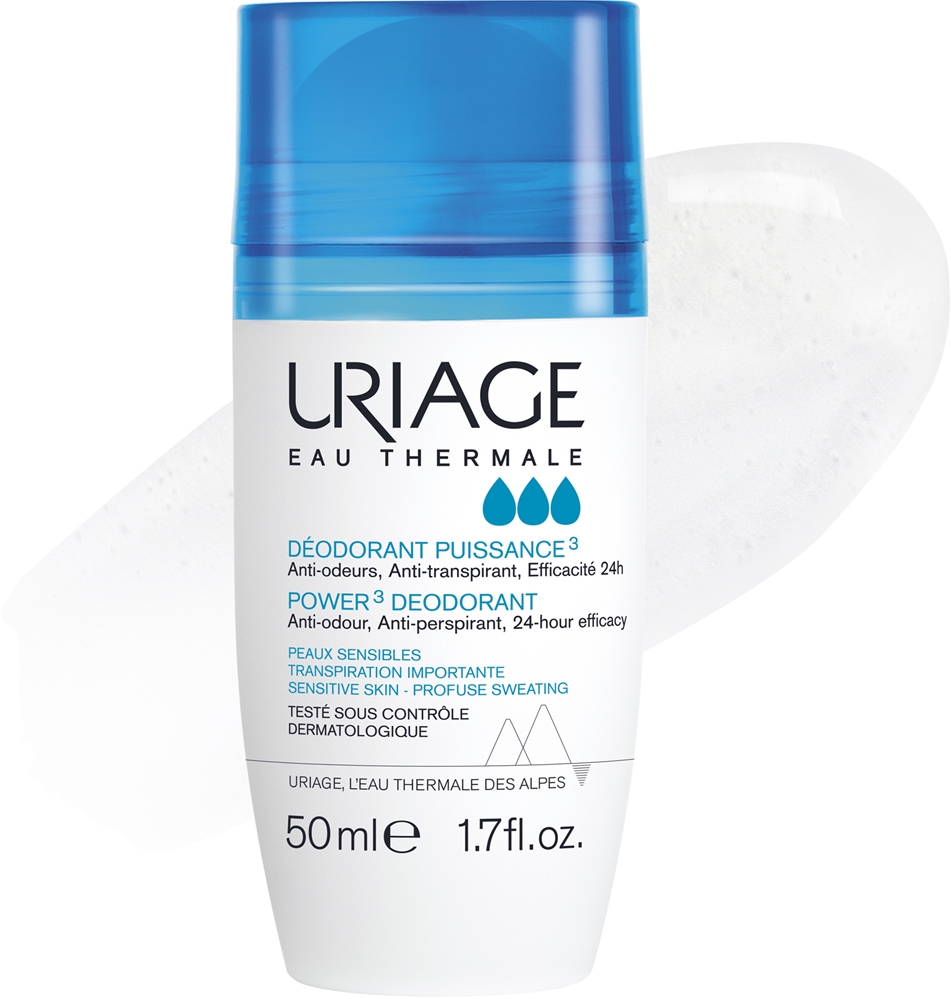 Uriage Hygiène Power3 Deodorant Roll-On Deodorant to treat white and ...