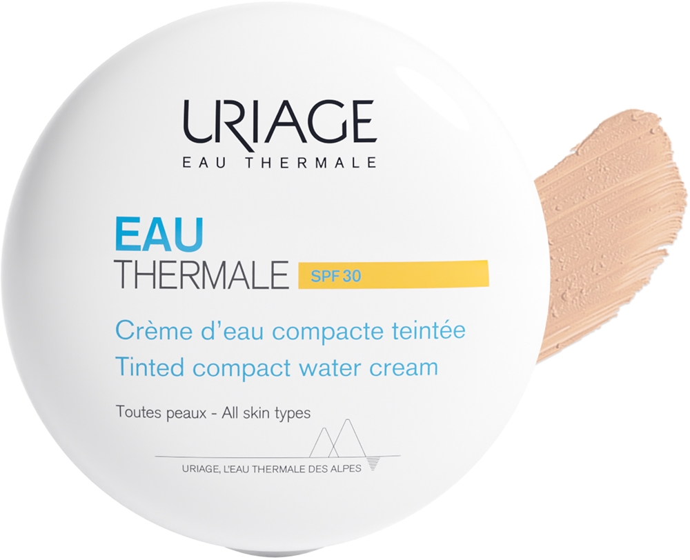 Uriage Eau Thermale Water Cream Tinted Compact SPF 30 hedvábný pudr pro ...