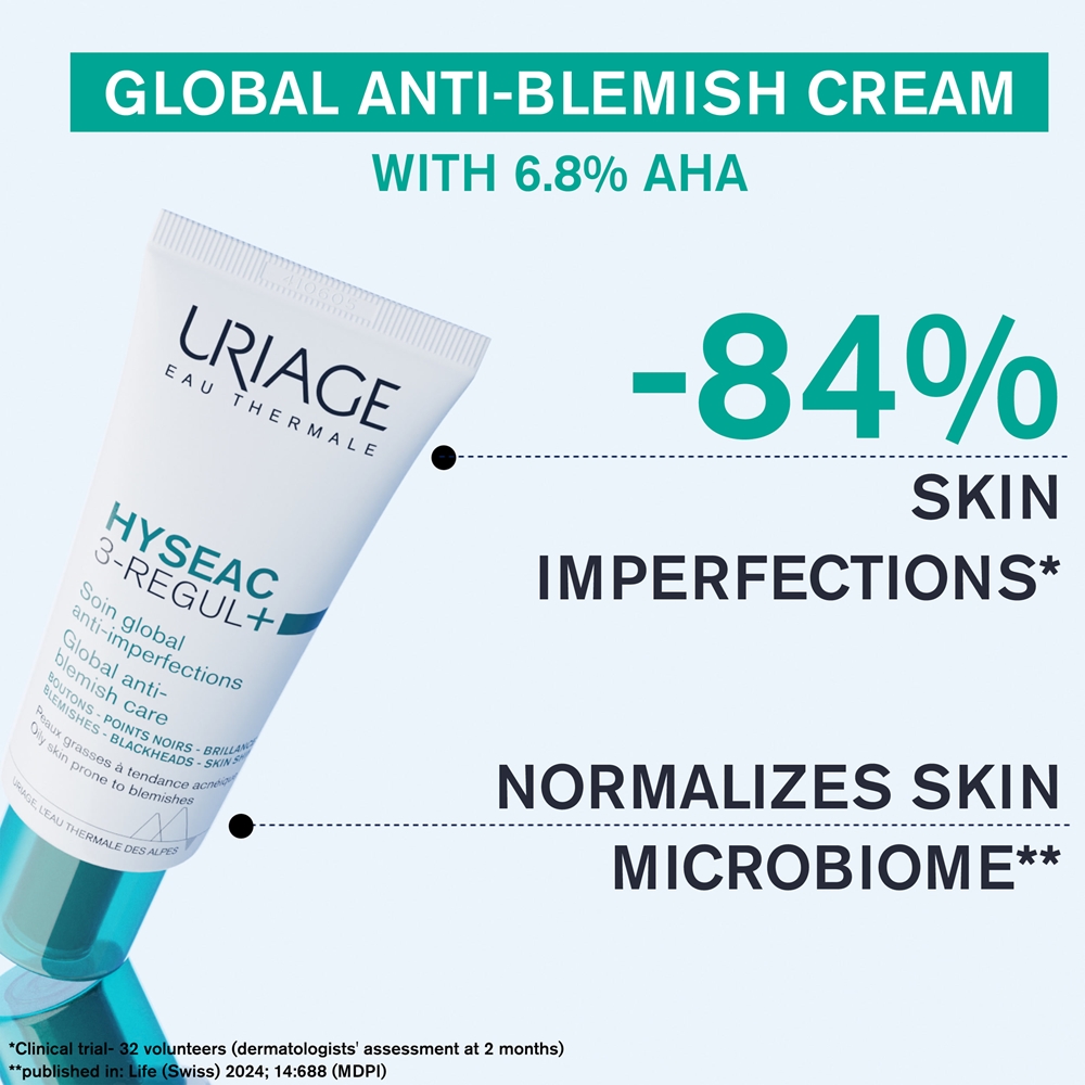Uriage Hyseac 3-Regul+ Global Anti-Blemish Care матов крем за кожа с ...