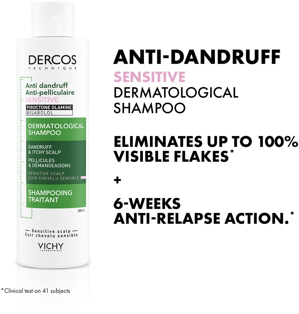 Vichy Dercos Anti-Dandruff Sensitive Shampoo Soothing Sensitive Scalp ...