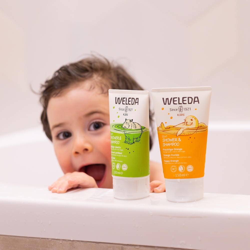 Weleda Kids Cheerful Lime Shower Cream and Shampoo for Children 2-in-1 ...