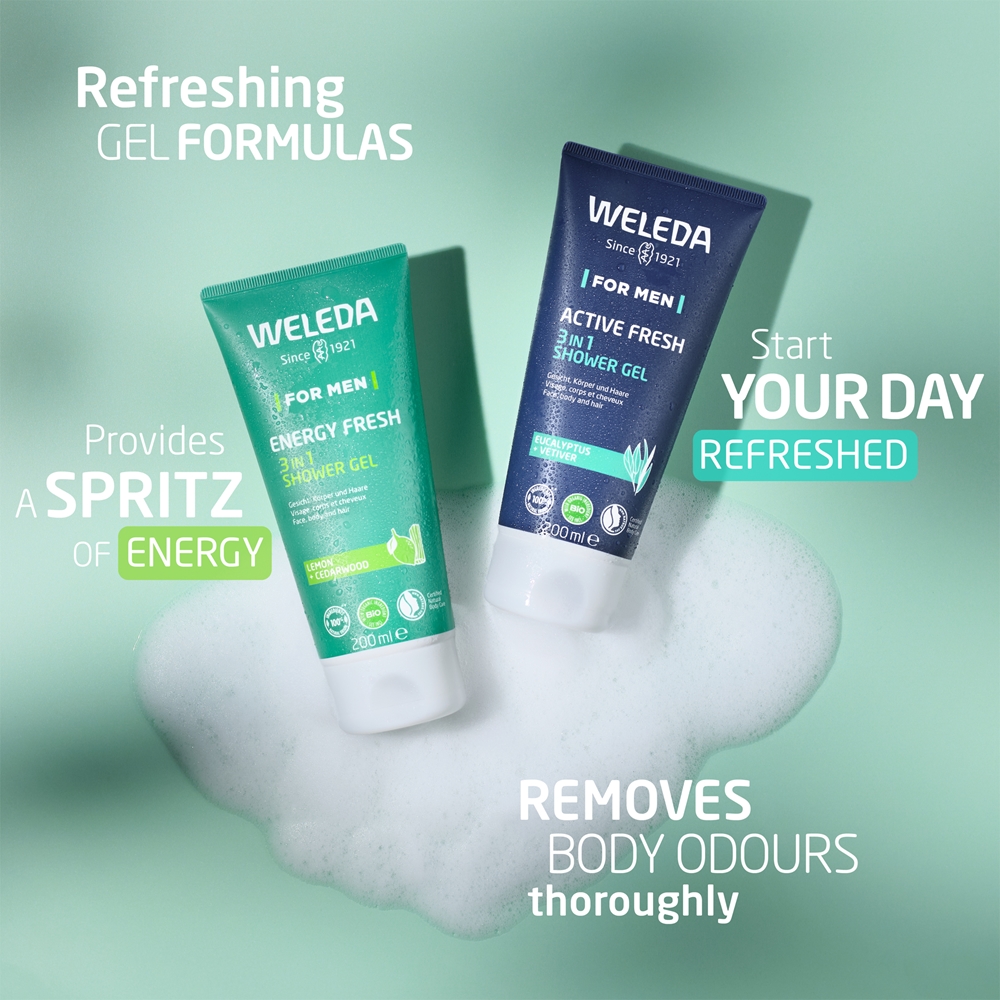Weleda Energy Fresh 3in1 gel nettoyant 3 en 1 cheveux et corps | notino.be
