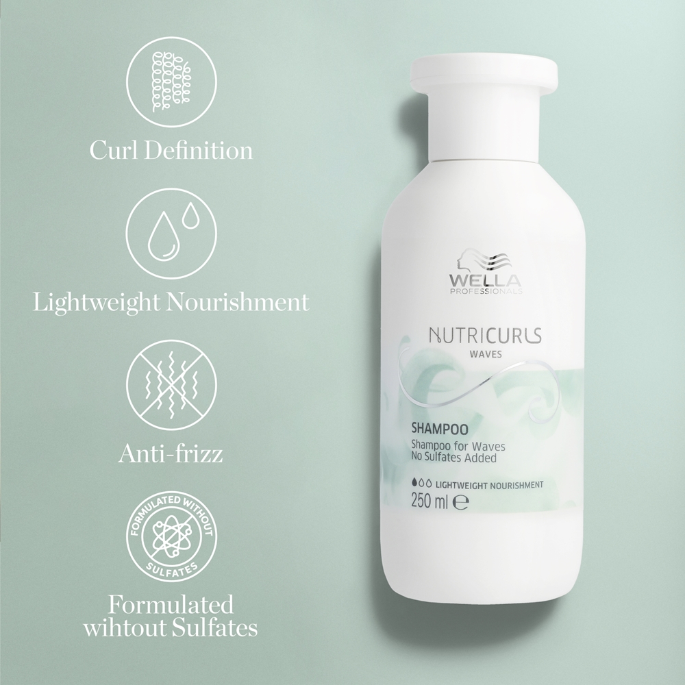 Wella Professionals Nutricurls Waves shampoing léger hydratant pour ...