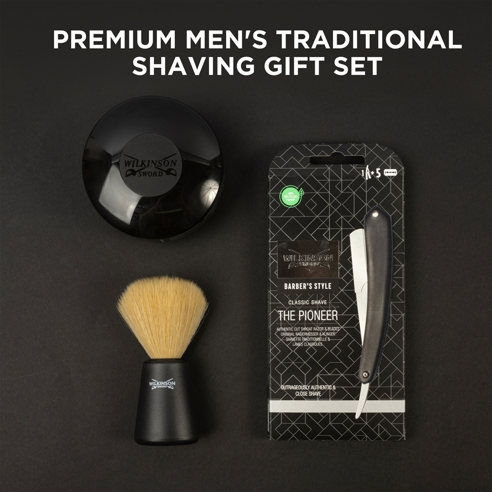 Wilkinson Sword Barbers Style Pioneer Collection shaving kit for men ...