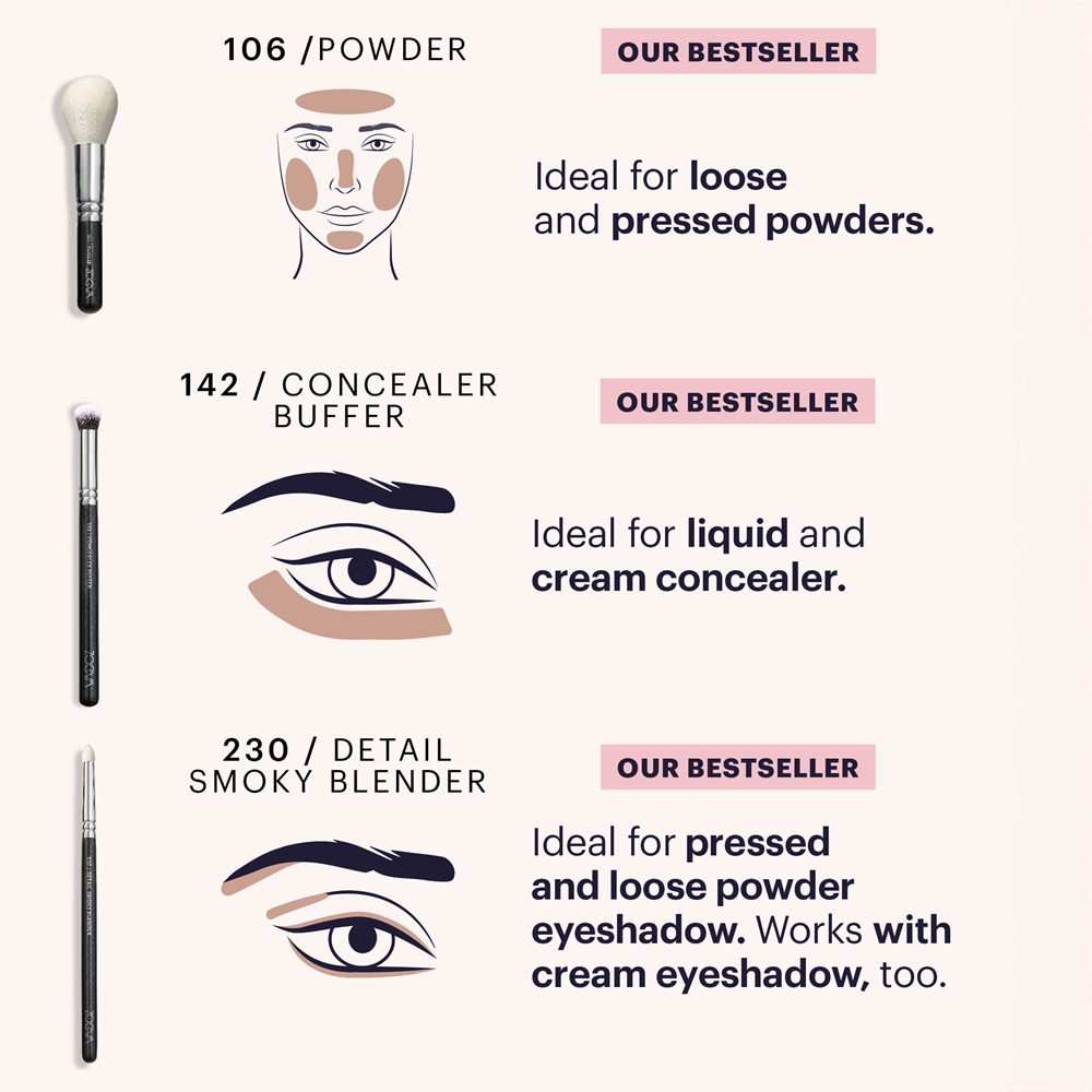 ZOEVA The Complete Brush Set brush set with a pouch | notino.co.uk