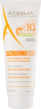 A-Derma Protect Kids lasten aurinkosuojamaito SPF 50+ | notino.fi