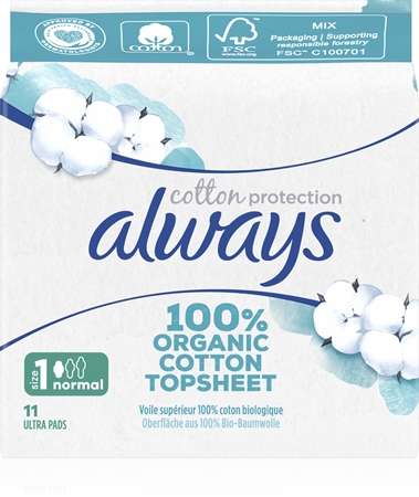 Always Cotton Protection Normal санитарни кърпи без парфюм | Дрогерийни ...