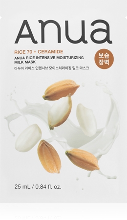 Anua Rice Intensive Moisturizing Milk Mask поживна косметична марлева ...