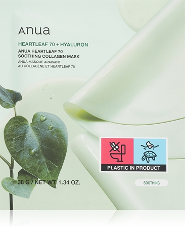 Anua Heartleaf 70% + Hyaluron Soothing Collagen Mask hydrating face ...