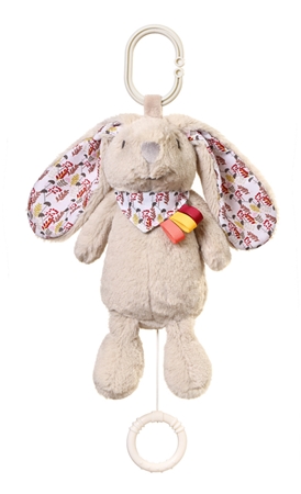 BabyOno Have Fun Musical Toy Rabbit Milly kontrastná závesná hračka s ...
