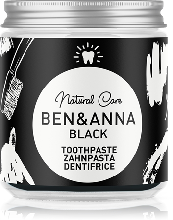 BEN&ANNA Natural Toothpaste Black toothpaste in a glass container with ...