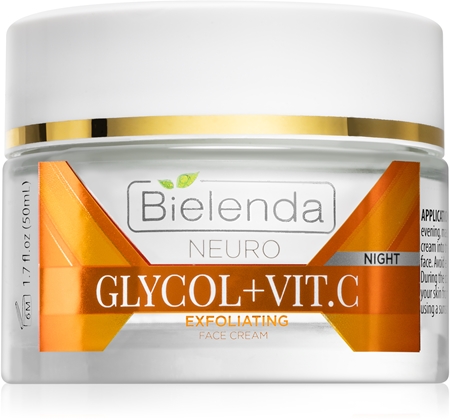 Bielenda Neuro Glicol + Vit. C naktinis kremas eksfoliacinio poveikio ...