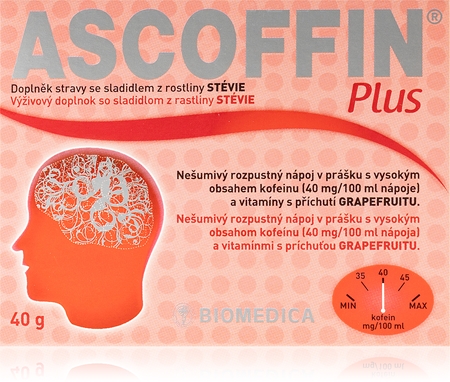 Biomedica Ascoffin Plus doplněk stravy pro udržení energie a kognitivní ...