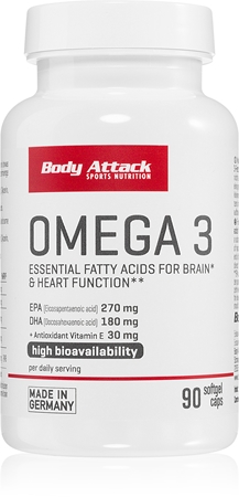 Body Attack Omega 3 Präparat zur Aufrechterhaltung einer gesunden ...