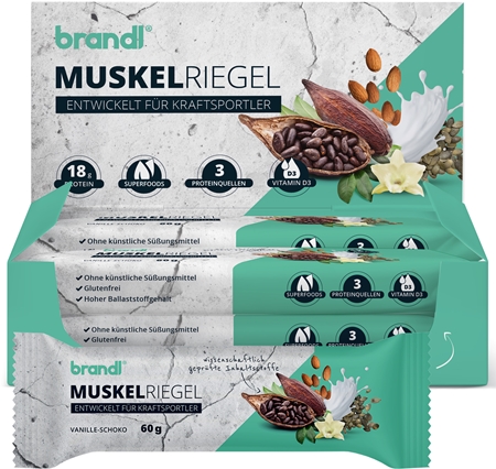 brandl Eiweiß-Riegel ohne künstliche Süßstoffe Muskelriegel ...