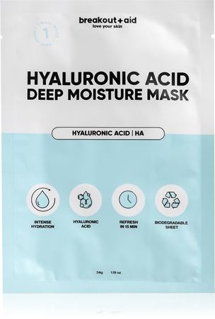 breakout + aid Hyaluronic Acid Deep Moisture Mask moisturising face ...