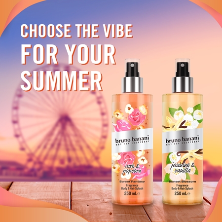 Bruno Banani Sweet Fantasy Rose & Popcorn scented body spray for body ...