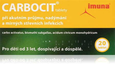 Carbocit Carbocit 320mg/25mg/3mg tablety k léčbě průjmu | notino.cz