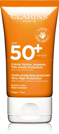 Clarins Sun Care Youth-Protecting Sunscreen veido kremas nuo saulės SPF ...