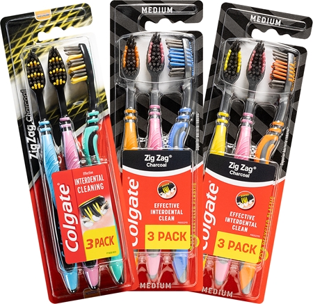 Colgate Zig Zag Charcoal Medium Toothbrushes | notino.ie