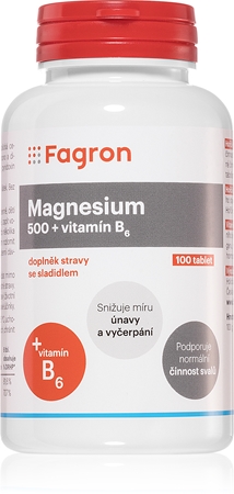Fagron Magnesium 500 + vit.B6 tablety pro podporu snížení míry únavy a ...