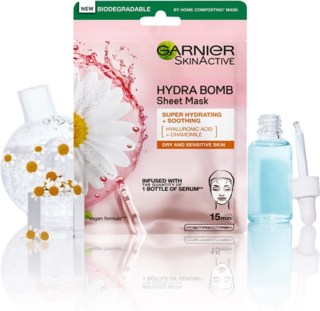 Garnier Textil Masks Hydra Bomb rauhoittava kangasnaamio | notino.fi